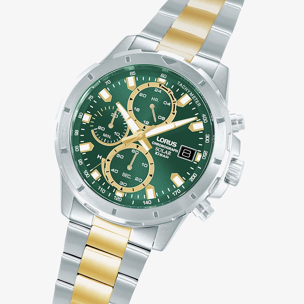 Lorus Green Dial Solar Chronograph Men's Watch – Gems Jewellers